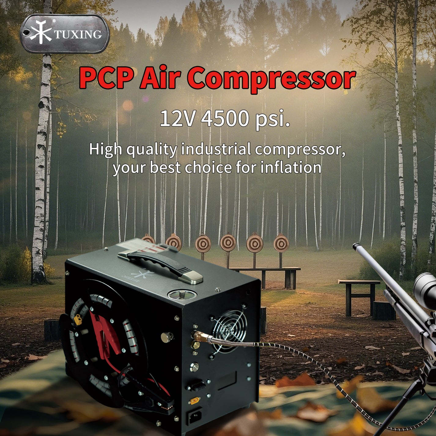 TUDIVING PCP Air Compressor, Built in Converter, 4500psi/300bar Pcp Co ...